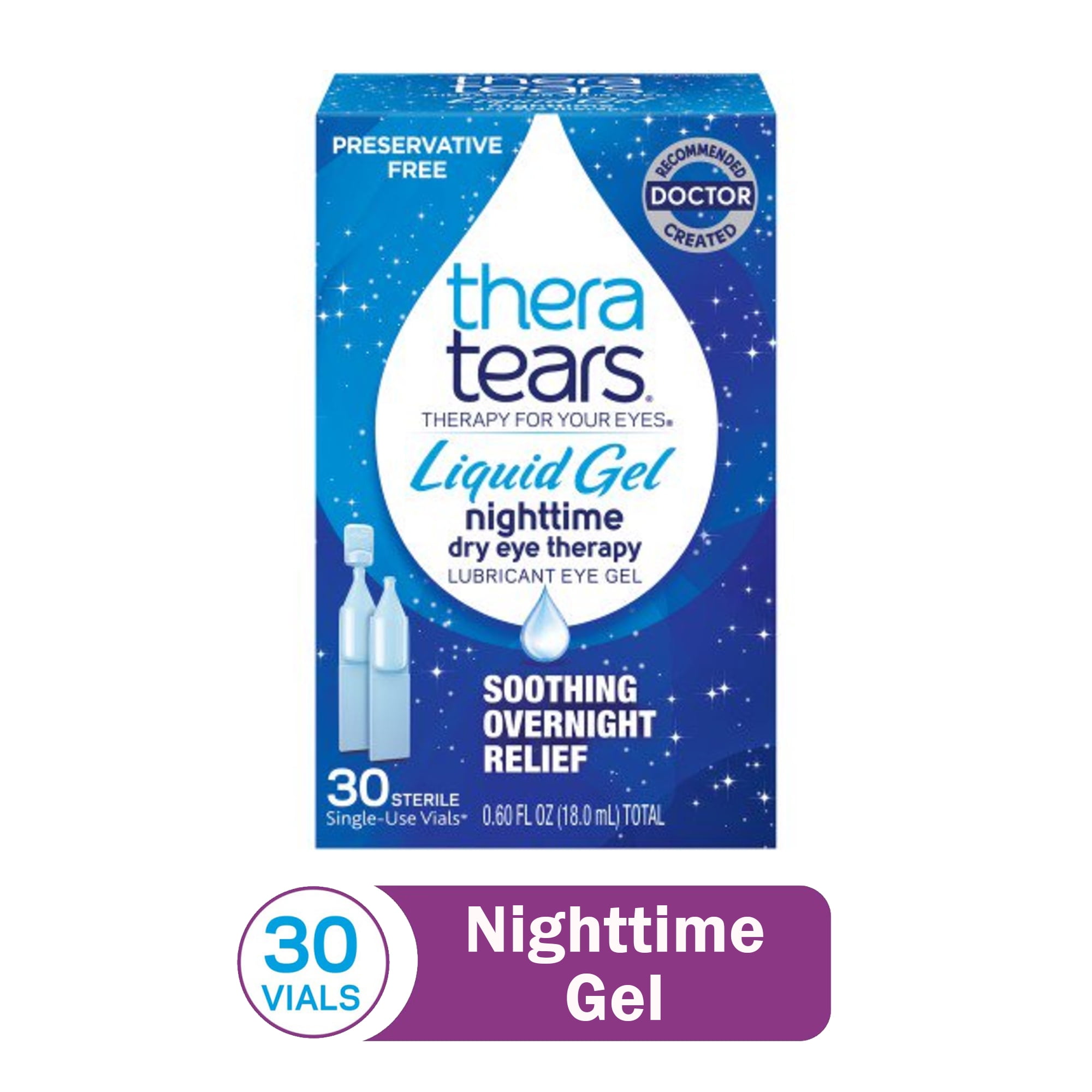 TheraTears Liquid Gel Nighttime Lubricating Eye Drops, Single-Use Vials ...