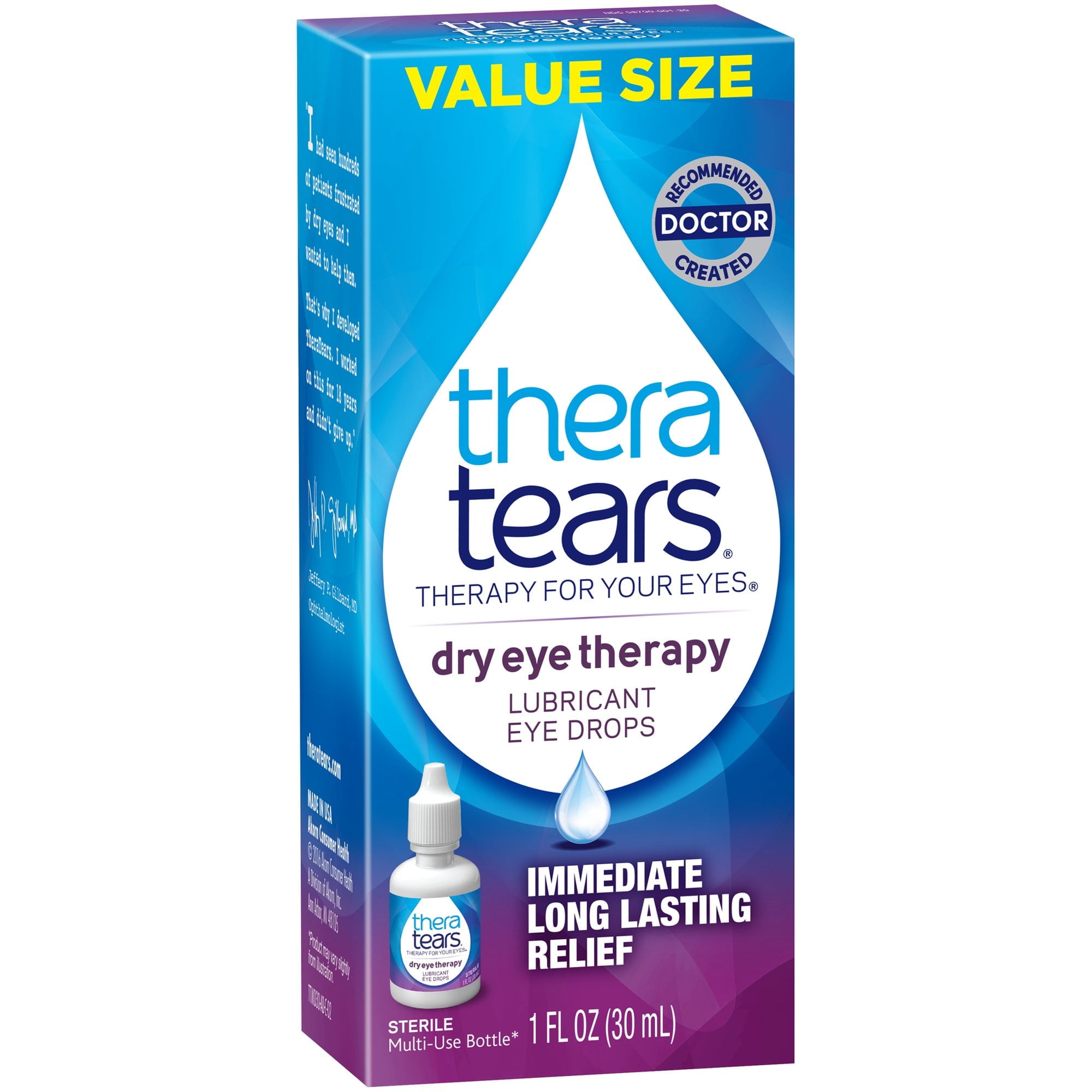 TheraTears Lubricant Eye Drops For Dry Eyes, Dry Eye Therapy, 1 fl. Oz ...