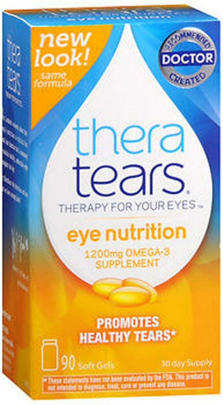TheraTears Nutrition Omega-3 Supplement, Flaxseed Oil Blend, Dry-Eye ...