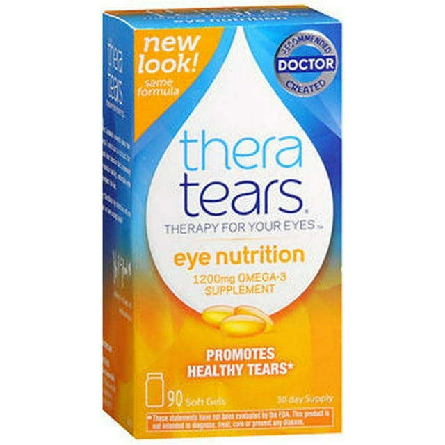 TheraTears Nutrition Omega-3 Supplement, Flaxseed Oil Blend, Dry-Eye ...