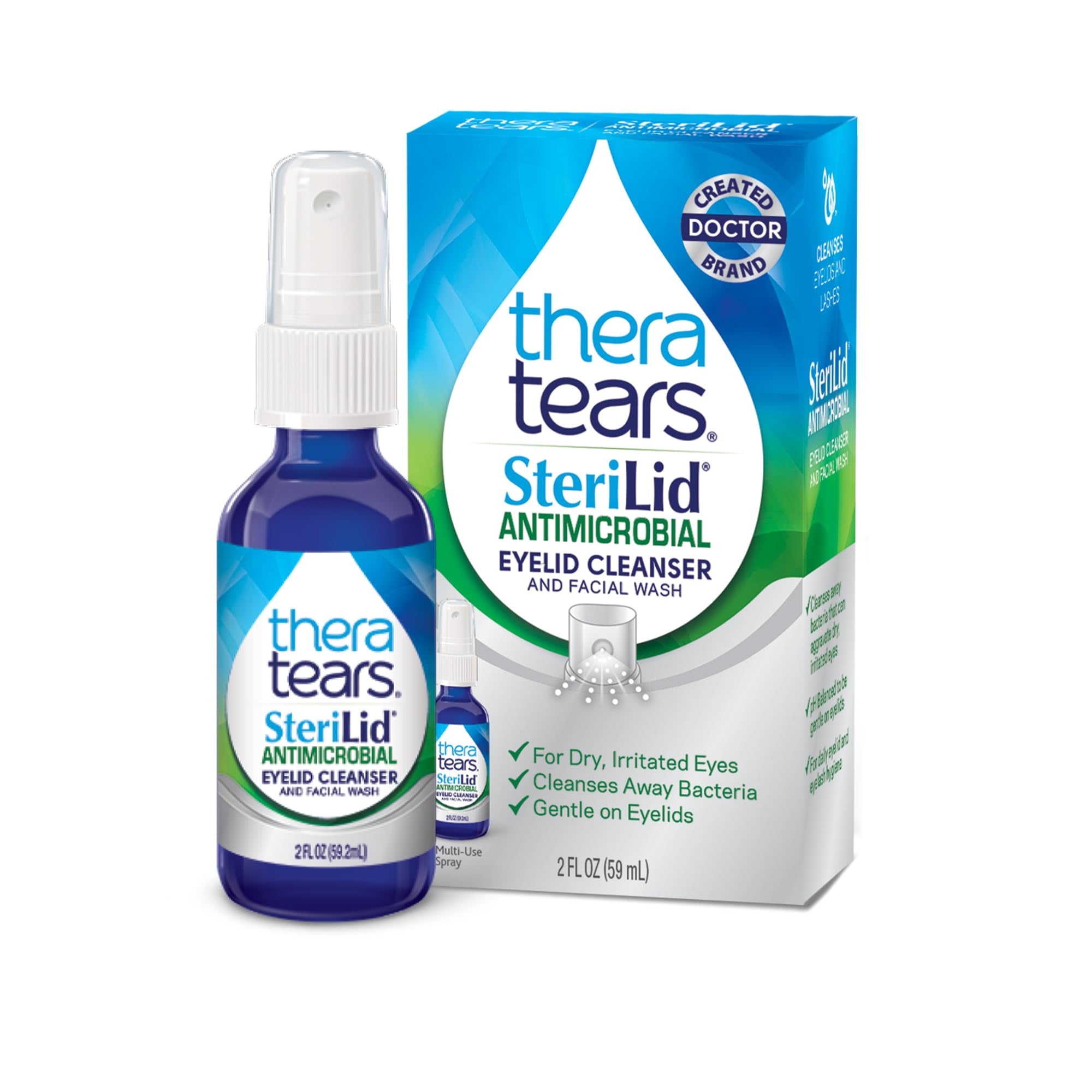 TheraTears SteriLid Antimicrobial Eyelid Cleanser and Face Wash, for ...
