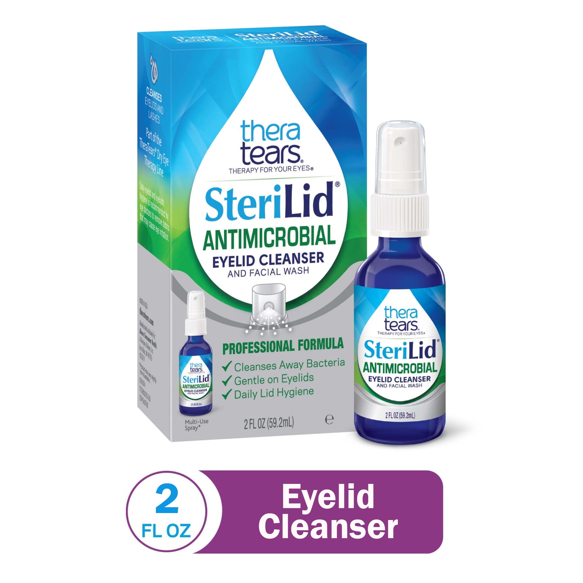 TheraTears SteriLid Antimicrobial Eyelid Scrub and Facial Wash, 2 fl oz ...