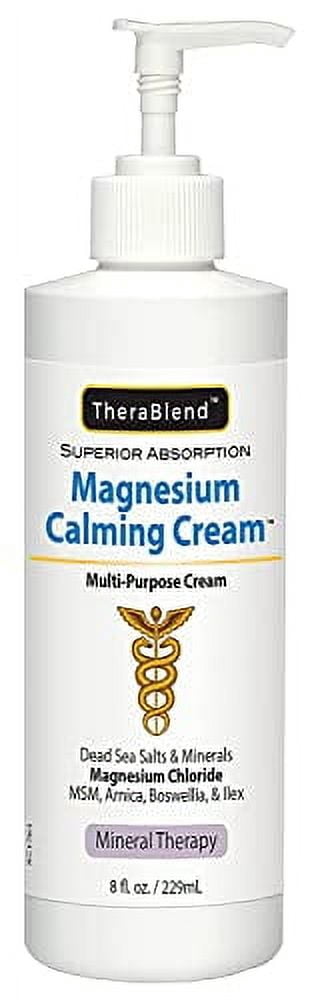 Therablend Magnesium Calming Cream with MSM and Dead Sea Salts (8 oz ...