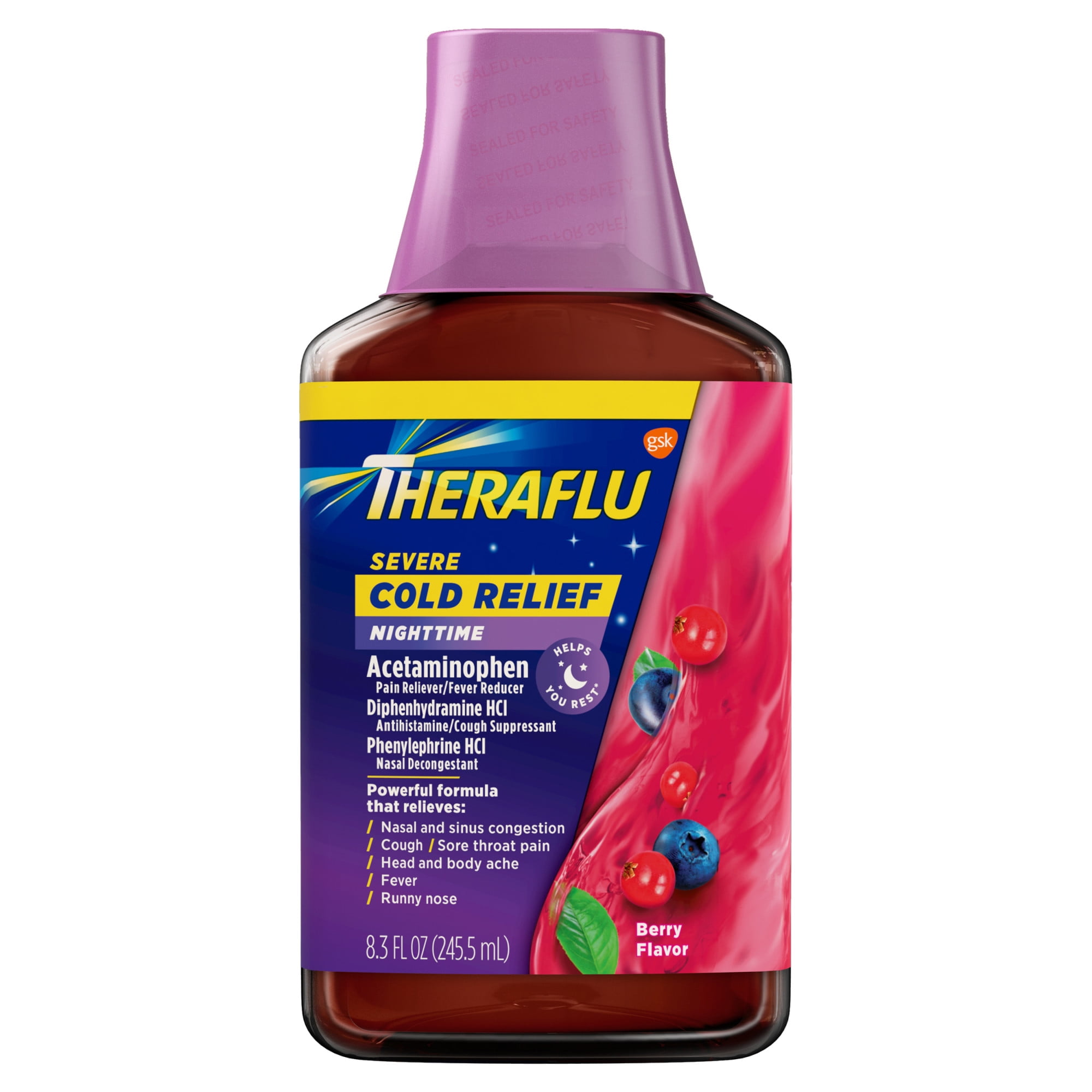 Theraflu Expressmax Nighttime Severe Cold & Cough Relief Medicine for ...