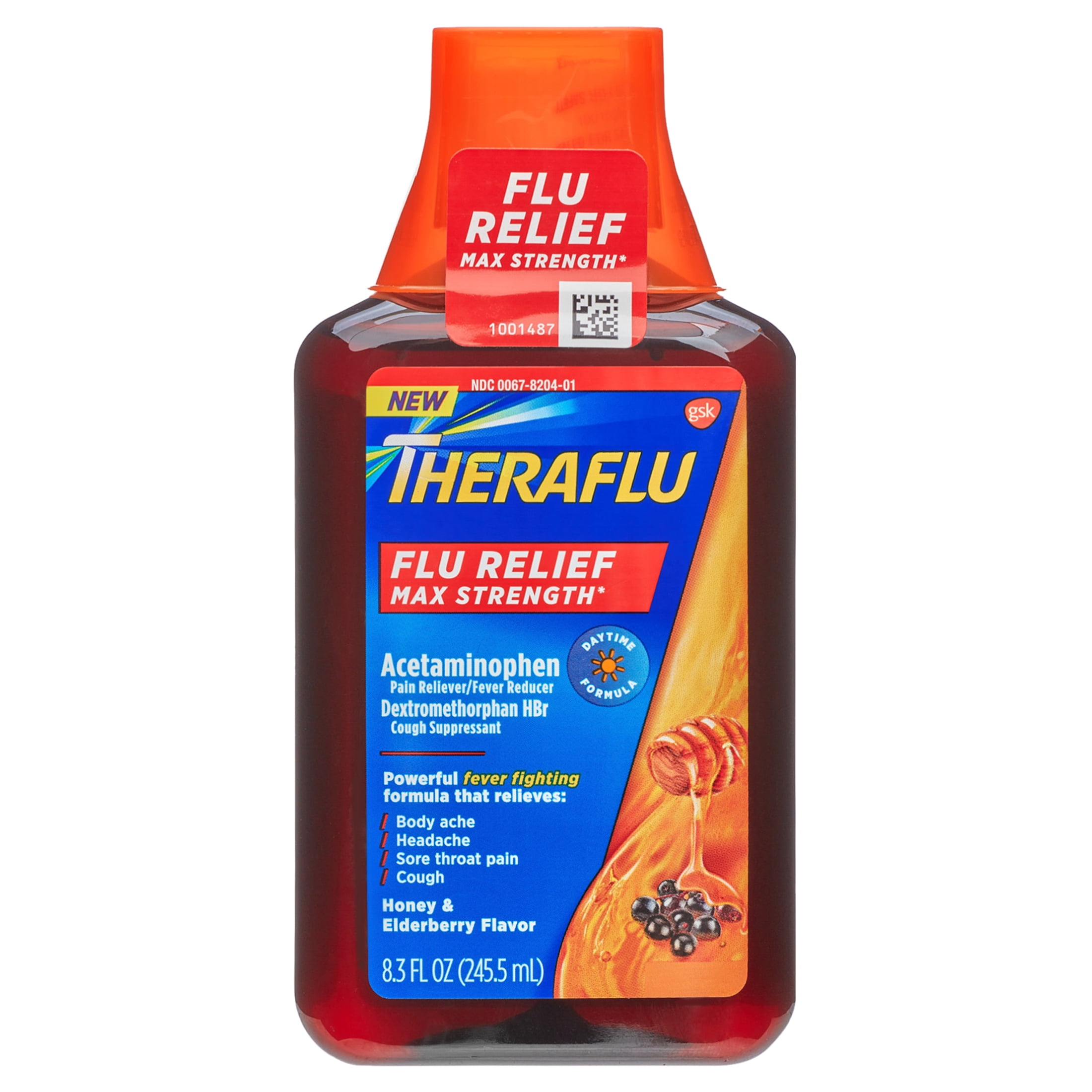 Theraflu Max Strength Cough Cold and Flu Relief Medicine Syrup, Honey ...