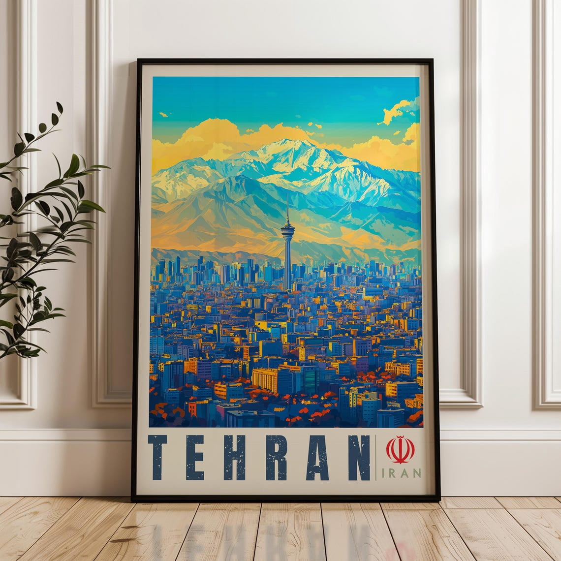 Theran Travel Print - Iran Wall Art Poster, Muslim Illustration Artwork ...