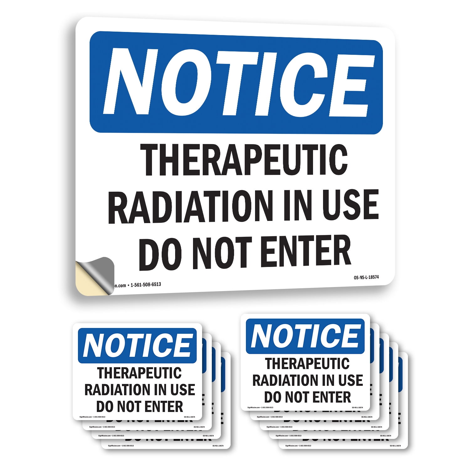 Therapeutic Radiation In Use Do Not Enter OSHA Notice Vinyl Decal Label ...