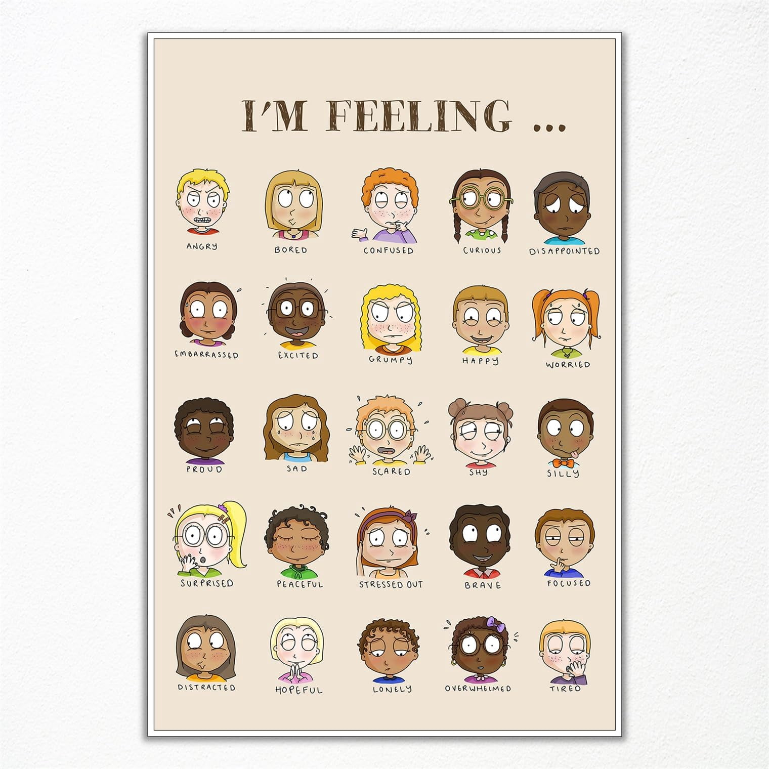 Therapist Office Decor Feelings Chart, Classroom Emotions Poster for ...