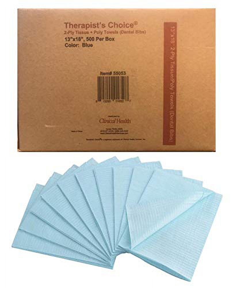 Therapist's Choice® Dental Bibs/Lap Cloths, Blue (Box of 500) - Walmart.com