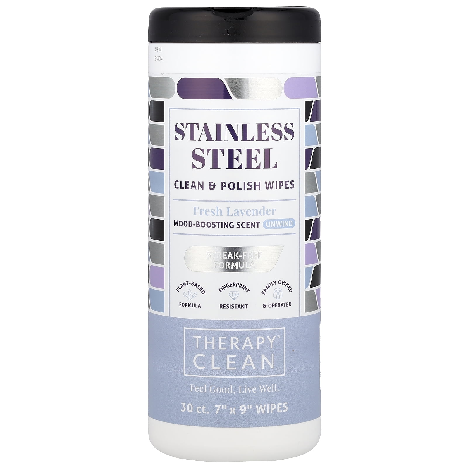 Therapy Clean Stainless Steel, Clean & Polish Wipes, Fresh Lavender ...