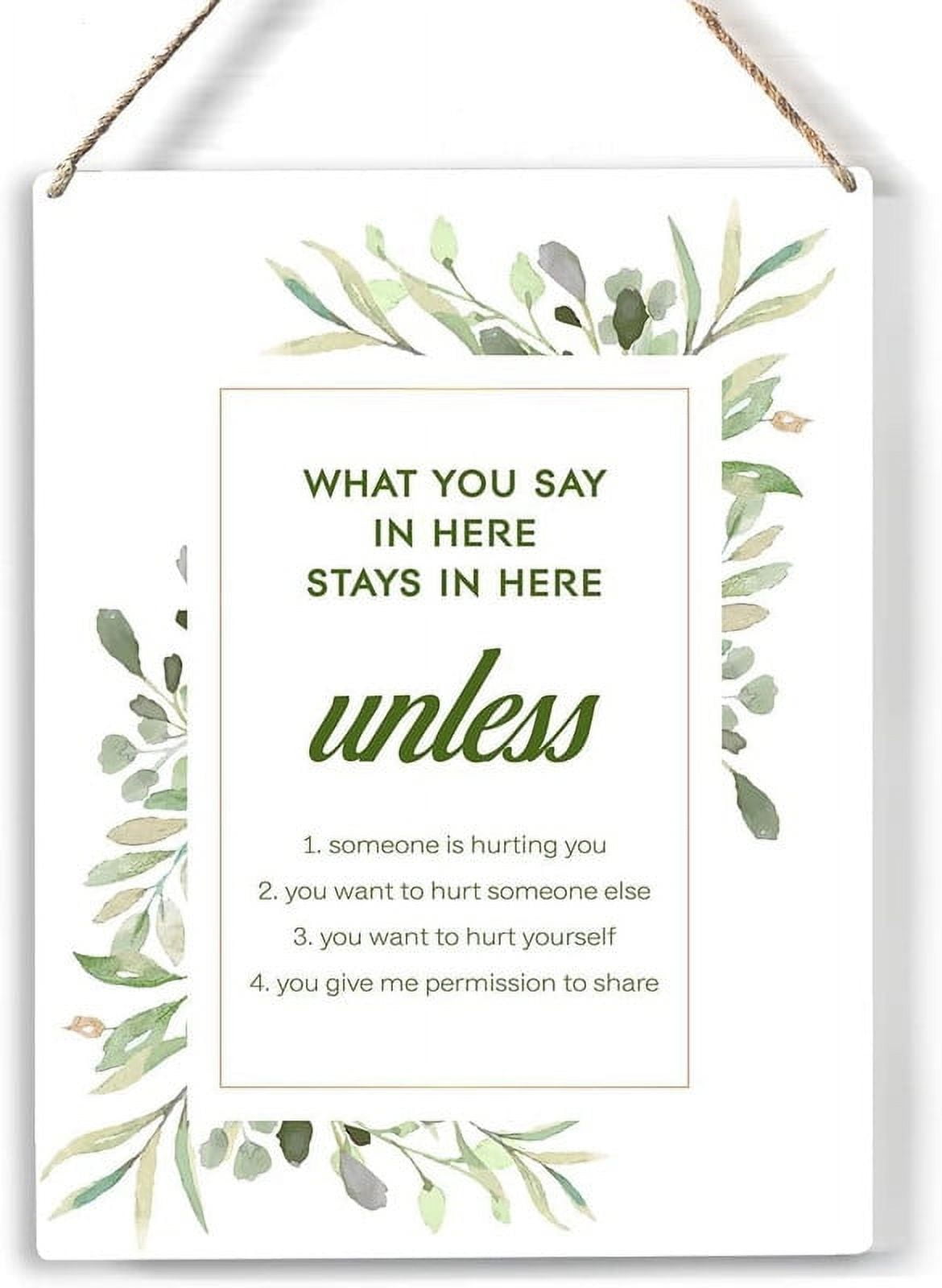 Therapy Counseling Wood Sign Mental Health Wooden Signs Rustic Hanging ...