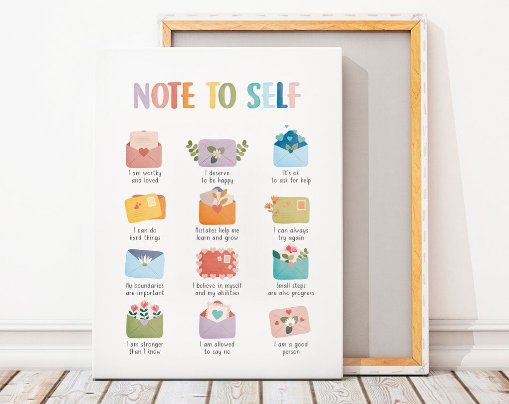 Therapy Office Decor, Note To Self Poster, School Counselor Cbt Dbt ...