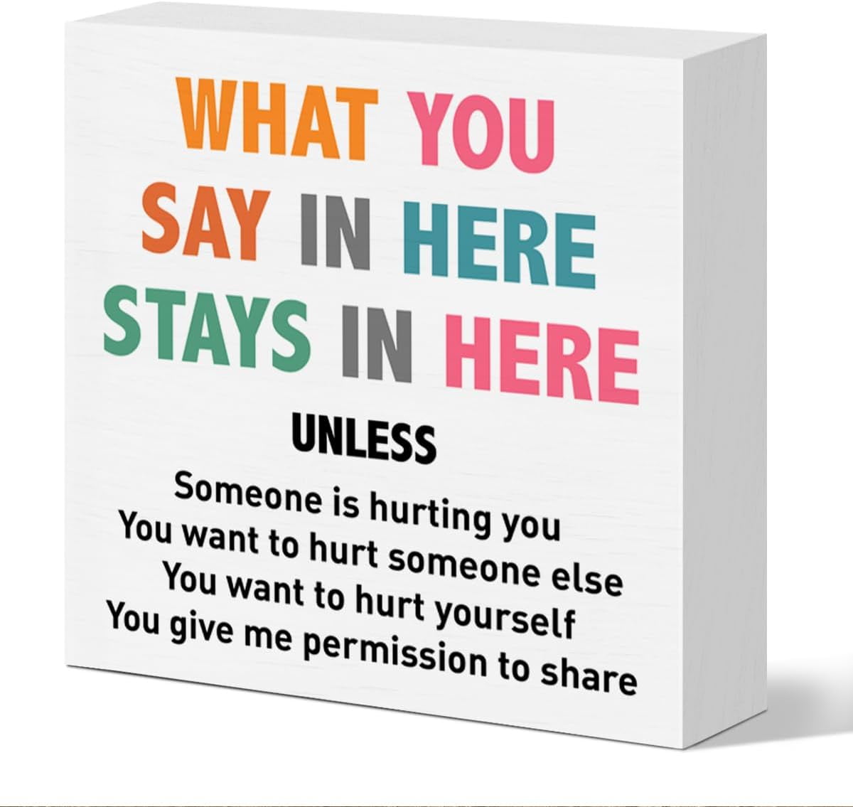 Therapy Office Desk Decor Wooden Box Sign Mental Health Decor for Home ...