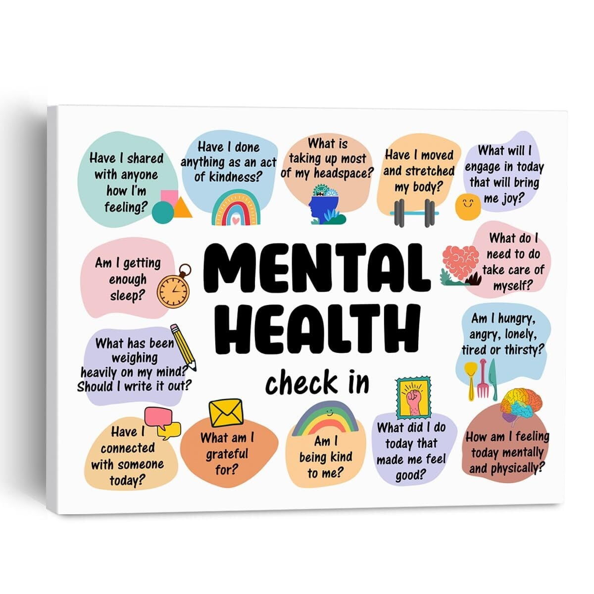 Therapy Office Wall Art Mental Health Check in Poster Painting Framed ...