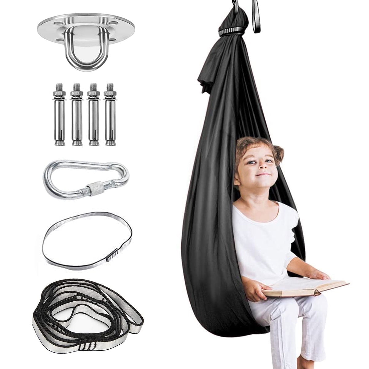 QiShi Sensory Therapy Swing for Kids - Indoor/Outdoor Cuddle Hammock ...