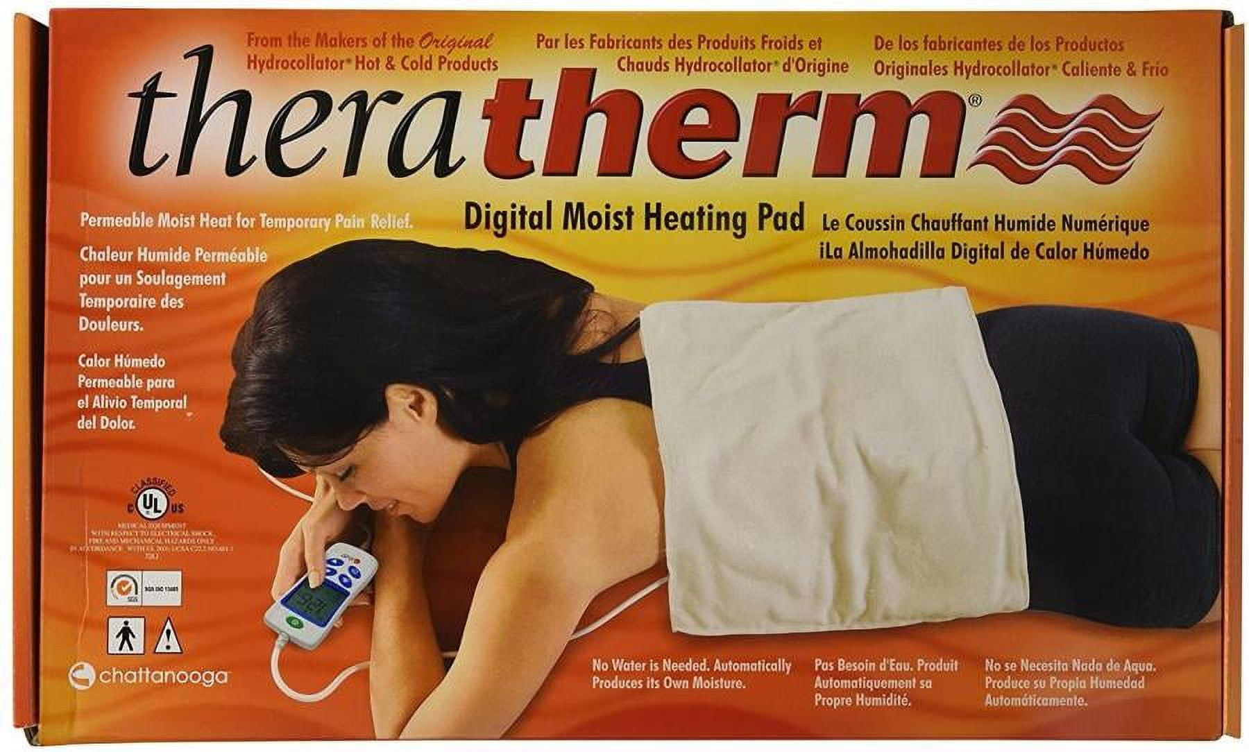 Theratherm Digital Moist Heating Pad, Standard Size, Reusable, Flannel ...