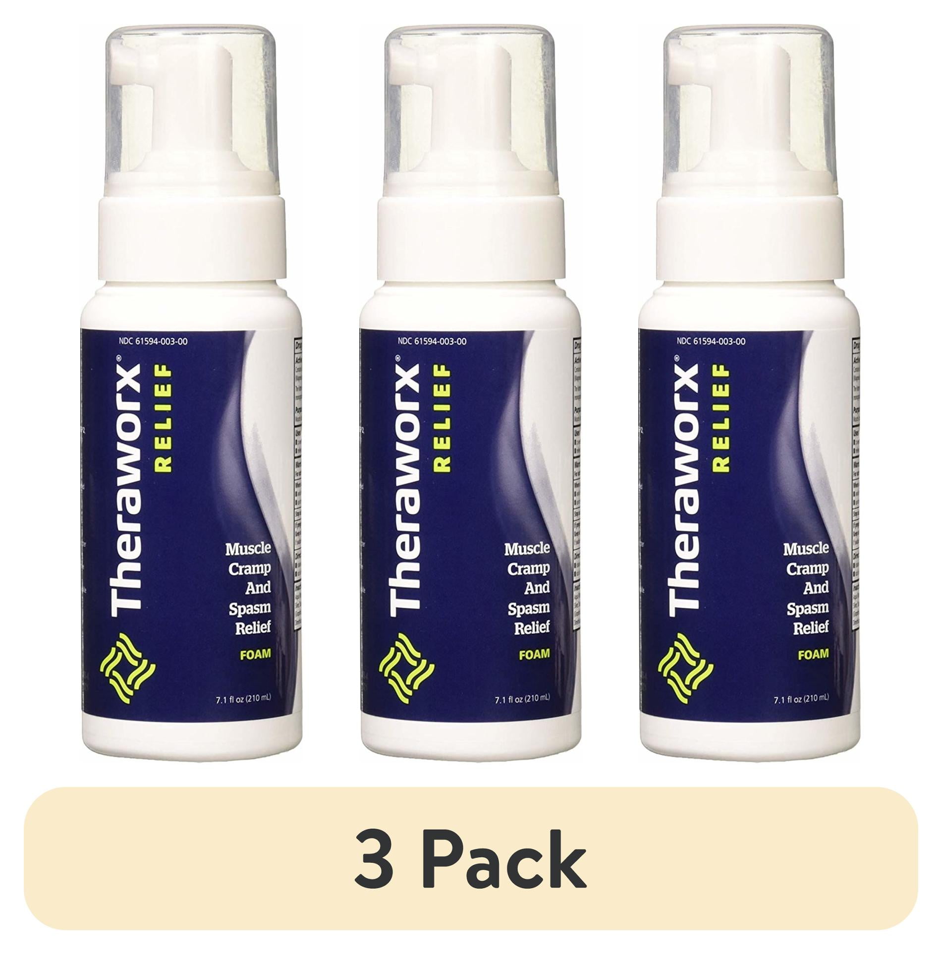 (3 pack) Theraworx Relief Fast-Acting Foam Leg Foot Cramps and Muscle 7 ...