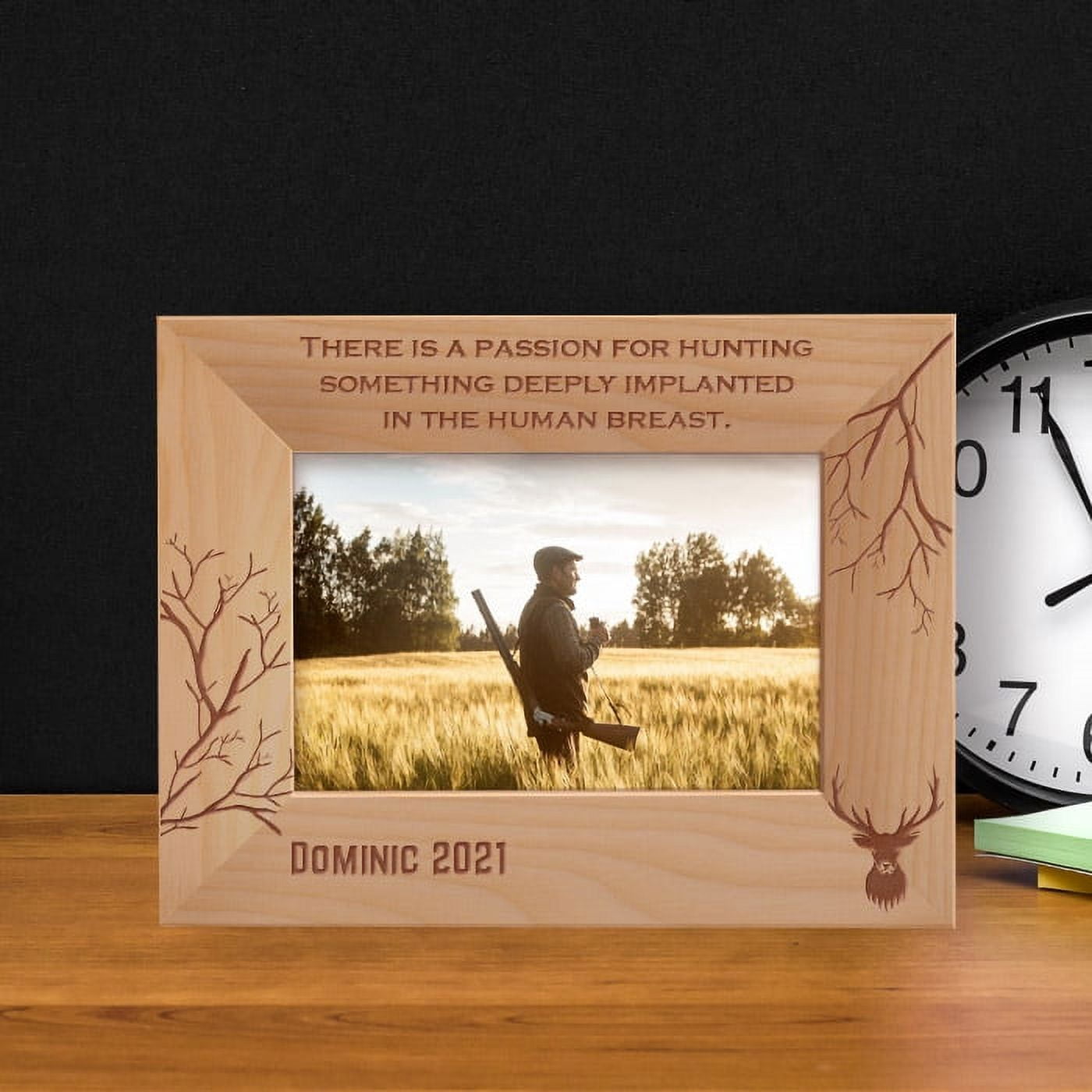 There Is A Passion For Hunting Personalized Wooden Frame-6" x 4" Brown ...