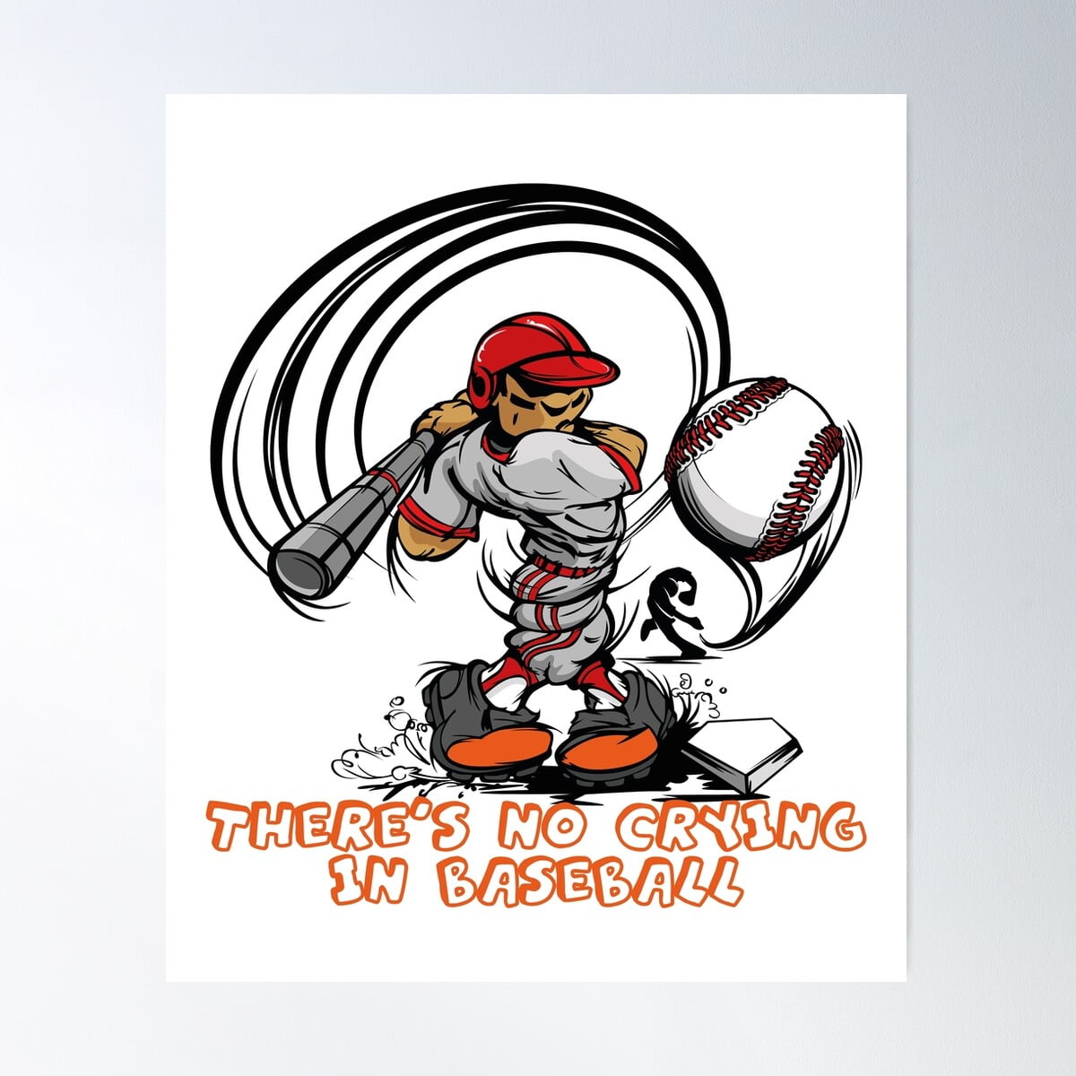 There'S No Crying In Baseball Poster Wall Art, Modern Wall Decor For ...