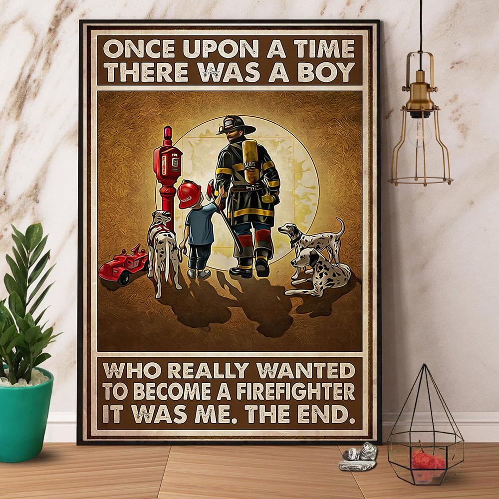 There Was A Boy Wanted To Become Firefighter Paper Poster No Frame ...