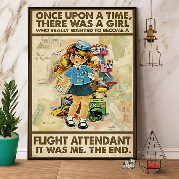 There Was A Girl Wanted To Become A Flight Attendant Paper Poster No ...