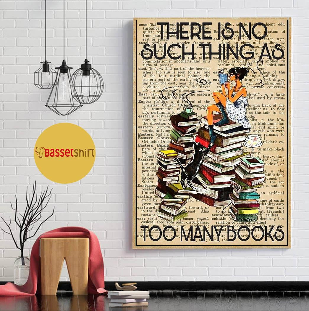There is no such thing as too many books poster 16 x 24 Inch Poster ...