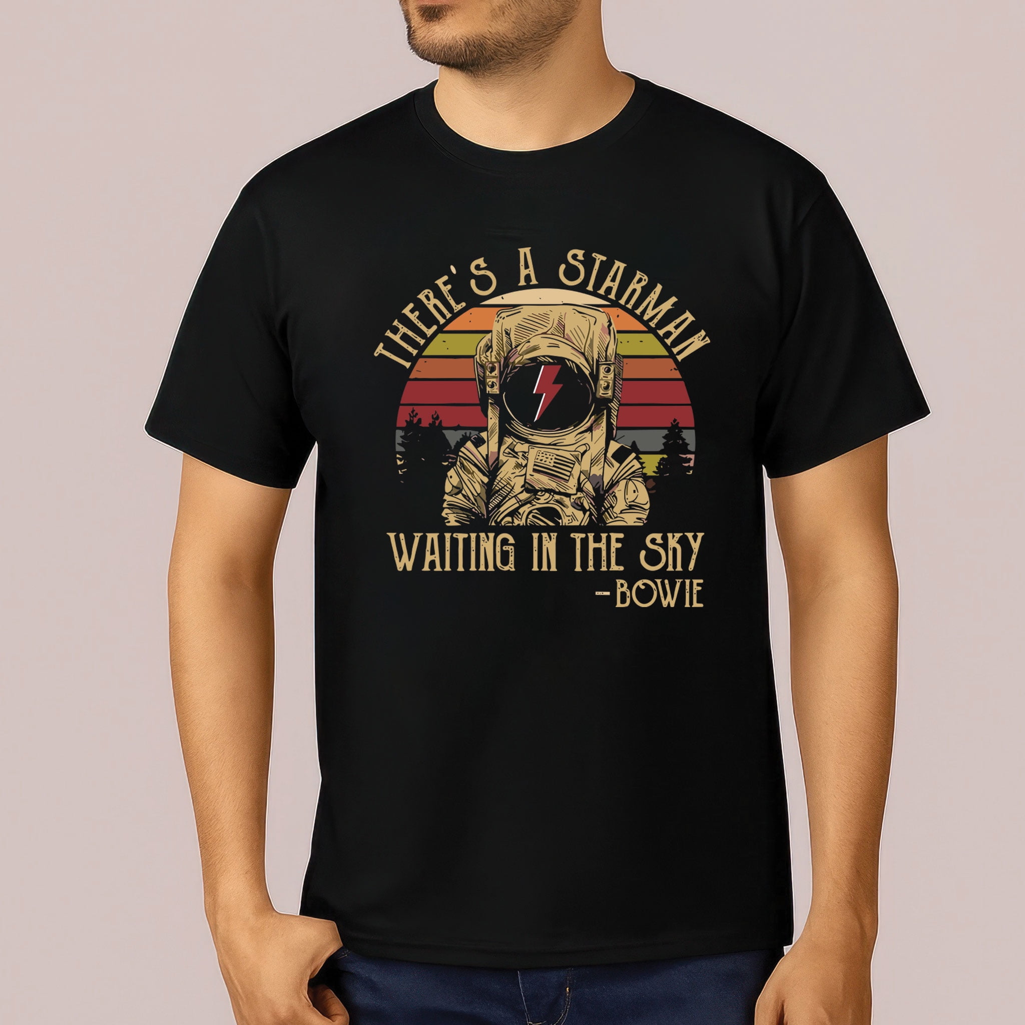 There’s A Starman Waiting In The Sky Bowie T-Shirt - Walmart.com