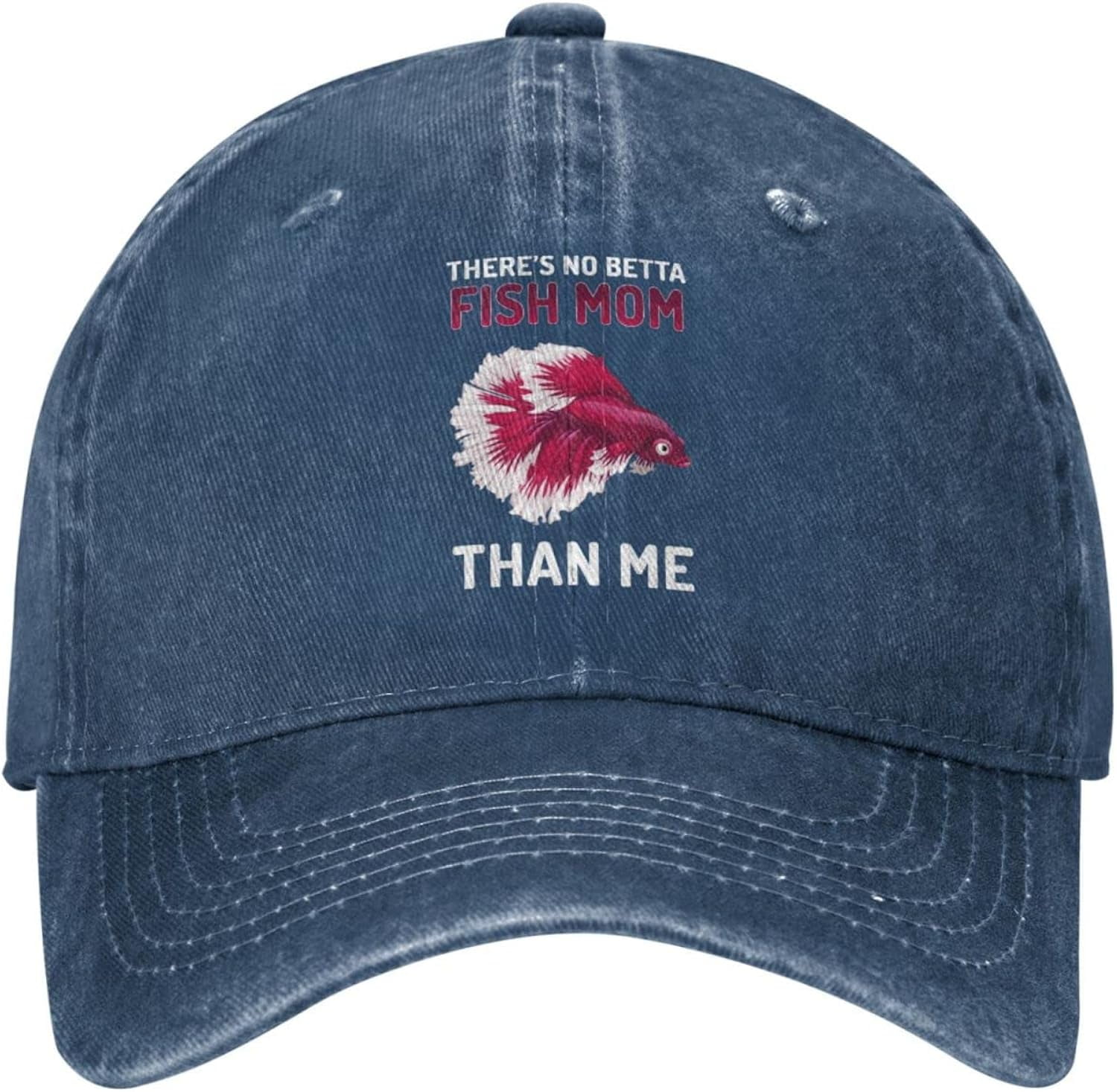 There's No Betta Fish Mom Than Me Hat for Men Baseball Hat Funny Caps ...