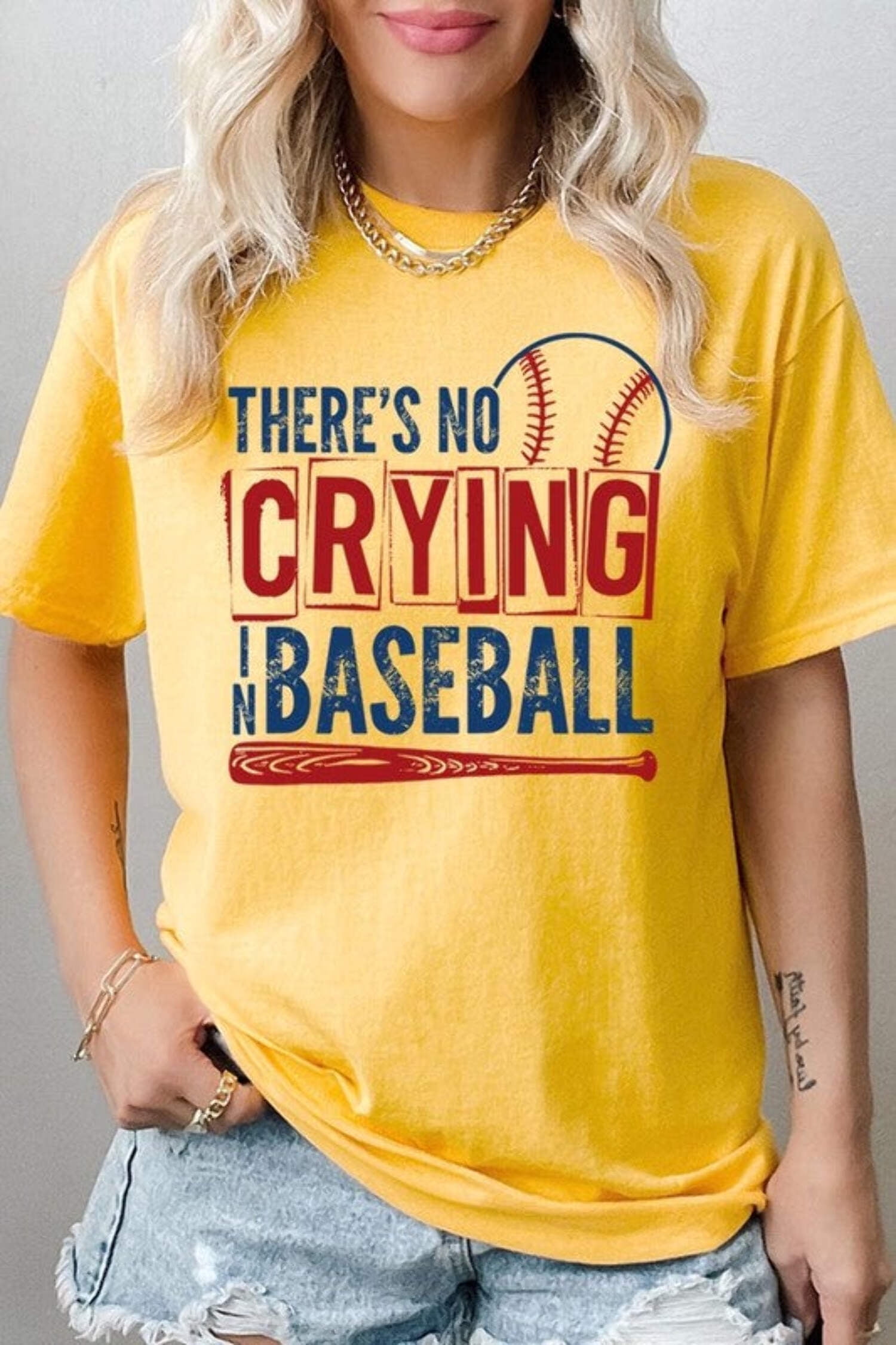There's No Crying In Baseball Graphic Plus Tee - Walmart.com