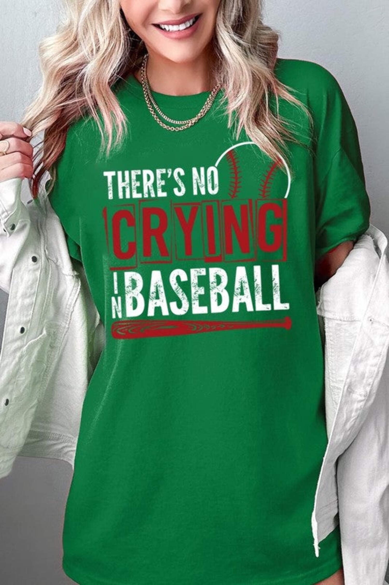 There's No Crying In Baseball Graphic Plus Tee - Walmart.com