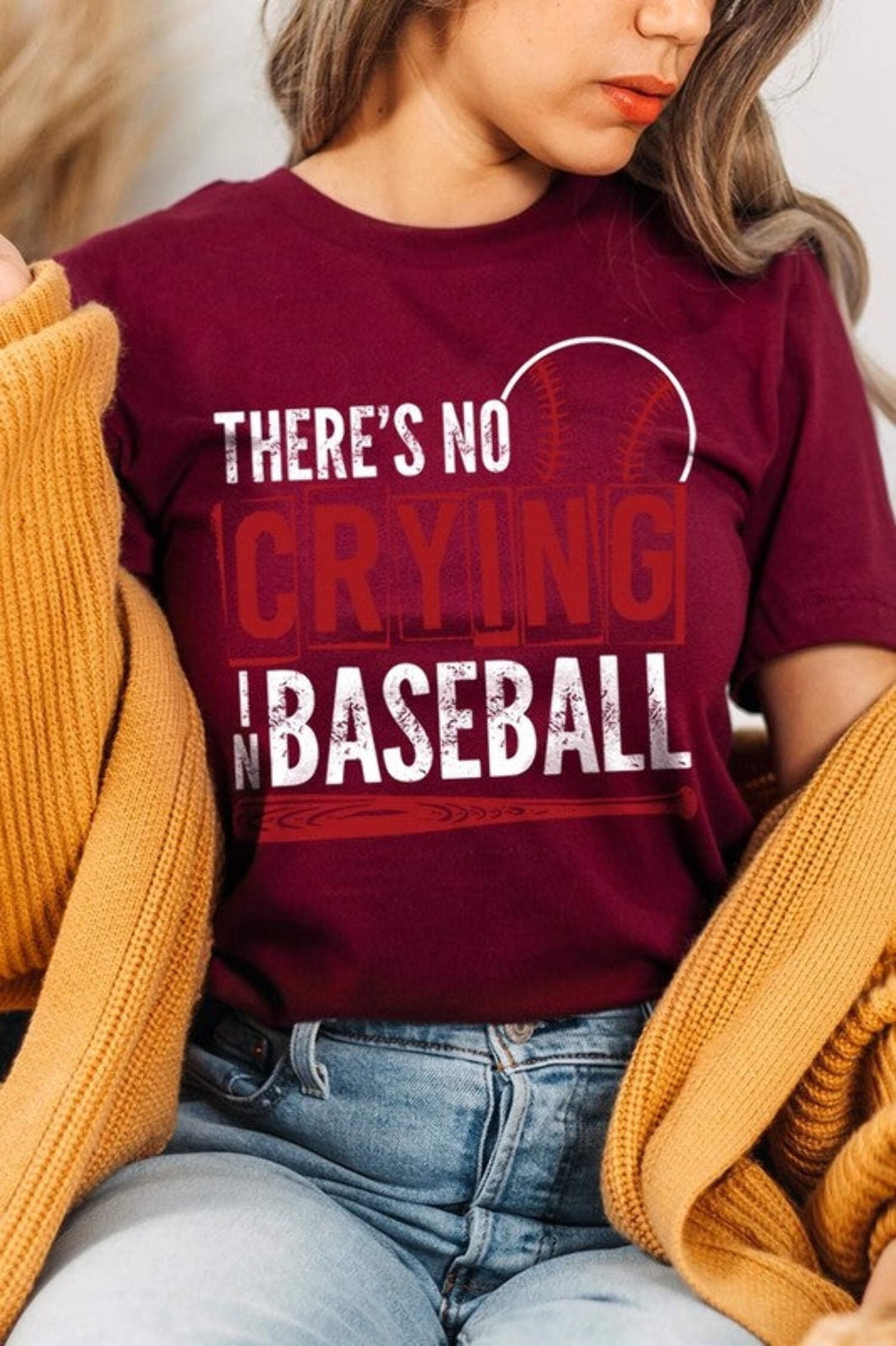 There's No Crying In Baseball Graphic Tee - Walmart.com