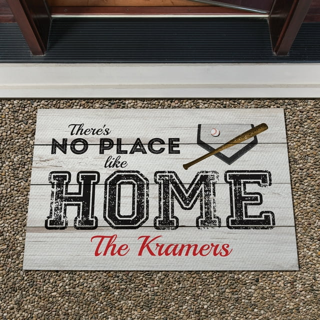 There's No Place Like Home Baseball Personalized Doormat - Walmart.com