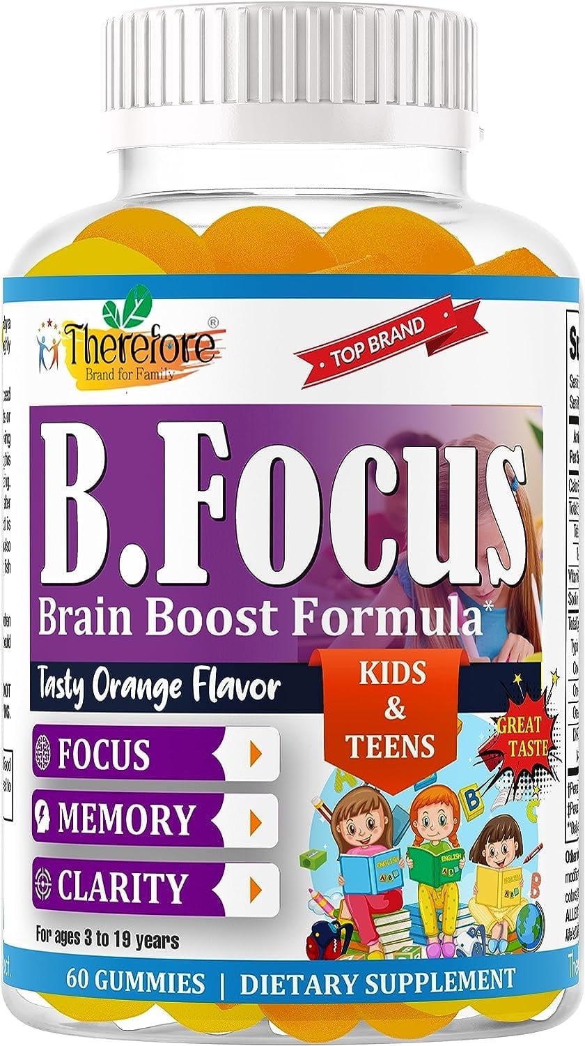 Therefore Brain Booster Supplement for Kids & Teens Omega 3 Gummy ...