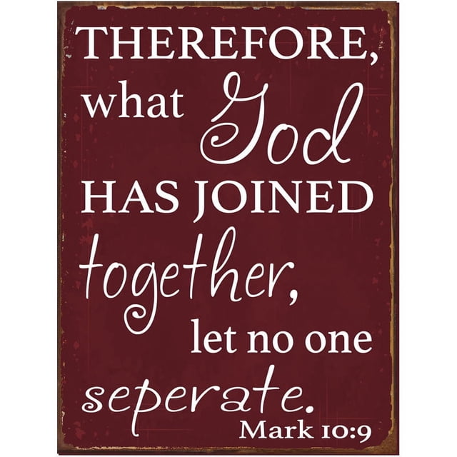 Therefore What God has Joined Together Metal Sign - Walmart Business ...