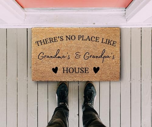 Theres No Place Like Grandma and Grandpas House Door Mat - Grandparents ...