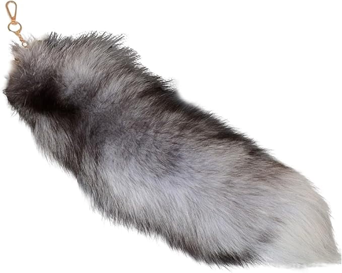 Therian Tail Keychain, Faux Fur Fox Tail Keychain with Lobster Clasp ...