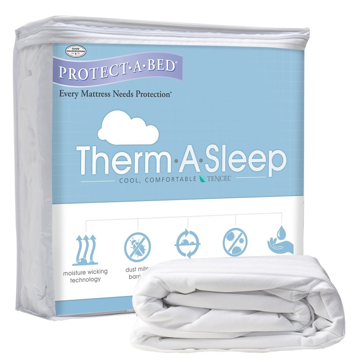 Therm-A-Sleep Waterproof Mattress Protector, Hypoallergenic, Ultra Soft ...