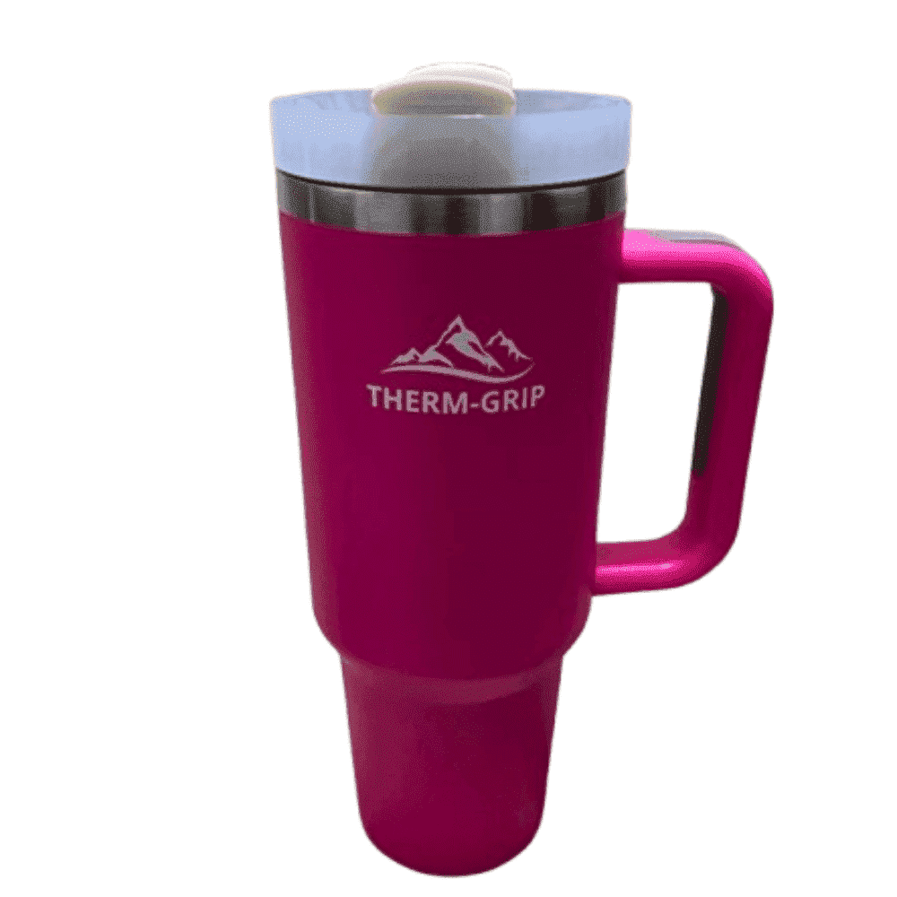 Therm-Grip Thermal Cup 40 oz with Handle and Straw – Pink - Walmart.com