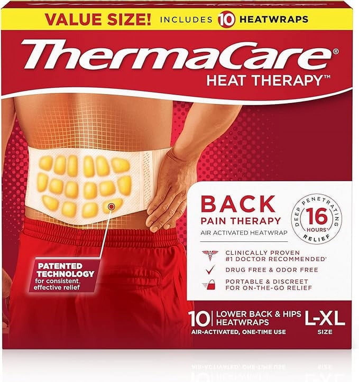 ThermaCare Advanced Back & Hip Therapy Adhesive HeatWraps, Disposable ...