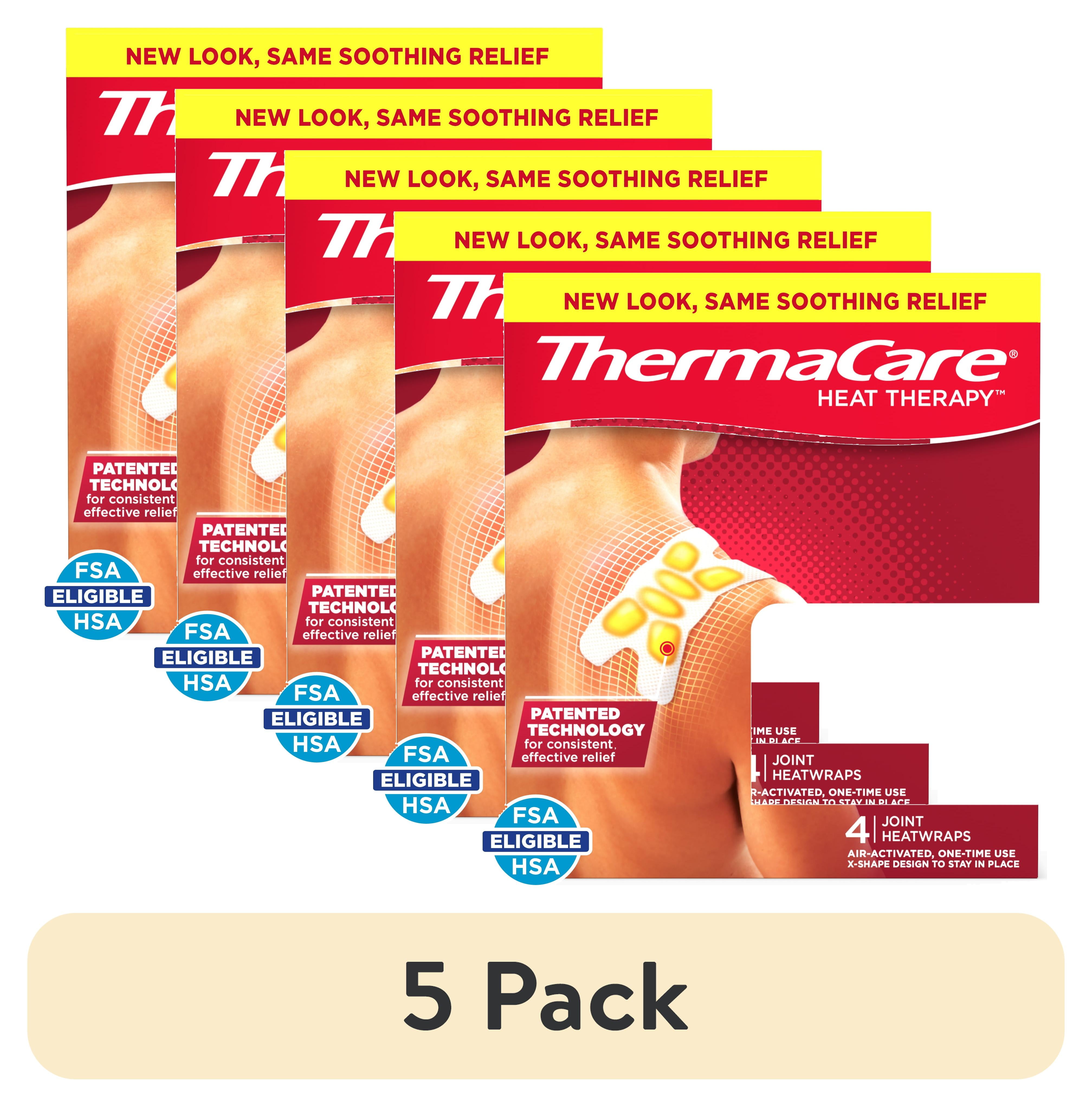 (5 pack) ThermaCare Joint Pain Therapy Heat Wraps, Pain Relief Patches, 4 Ct - Walmart.com