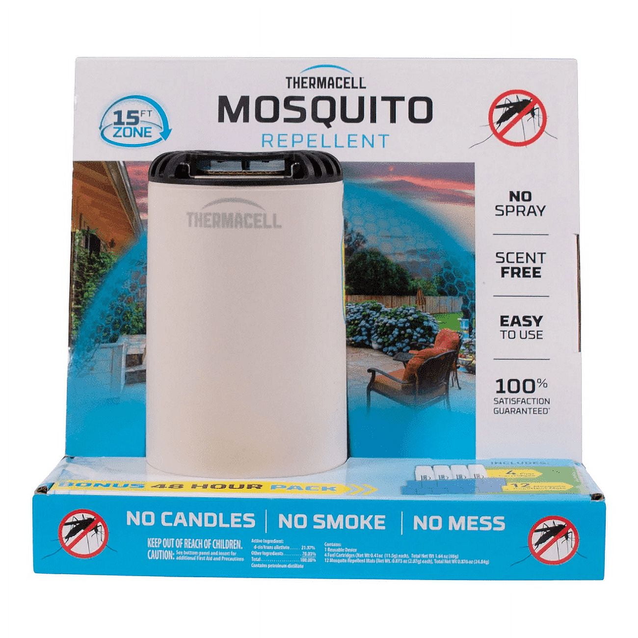 Thermacell Patio Shield Mosquito Repeller Bonus Pack, 48 Hours ...