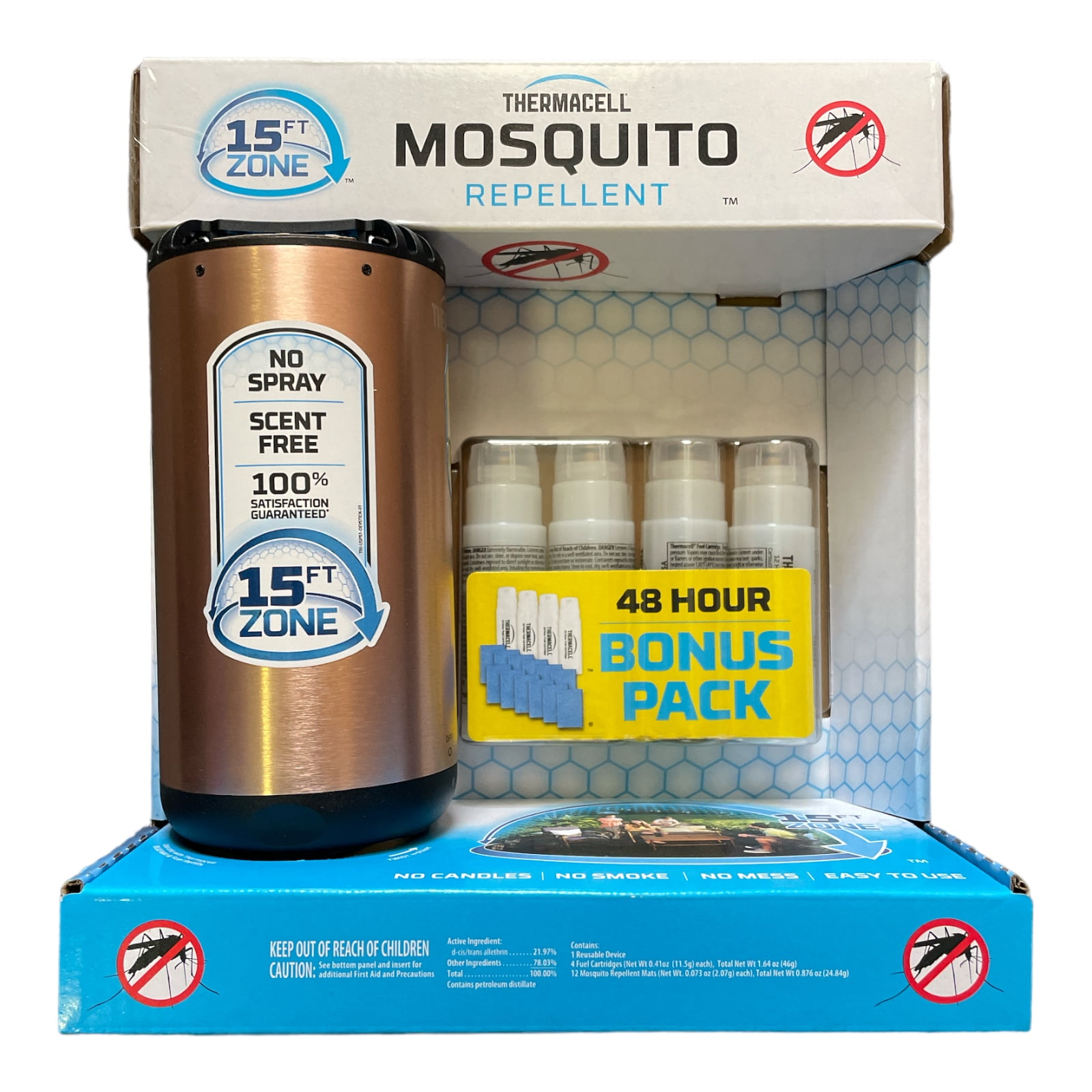 Thermacell Patio Shield Repeller with Fuel Cartridges, 48hr Mosquito ...