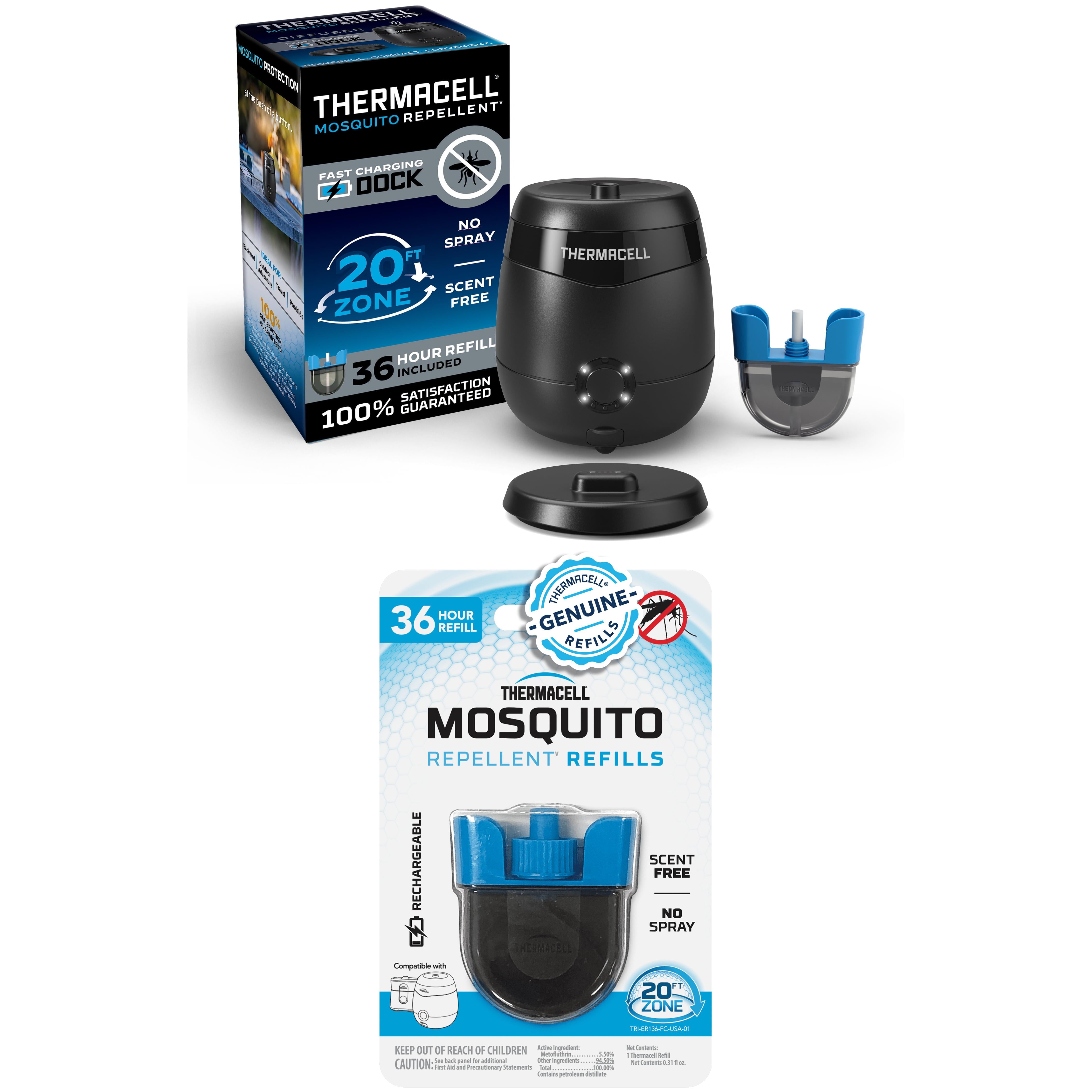 Thermacell Rechargeable E65 Mosquito Repellent with 36-Hour Refill + Extra 36-Hour Refill ...