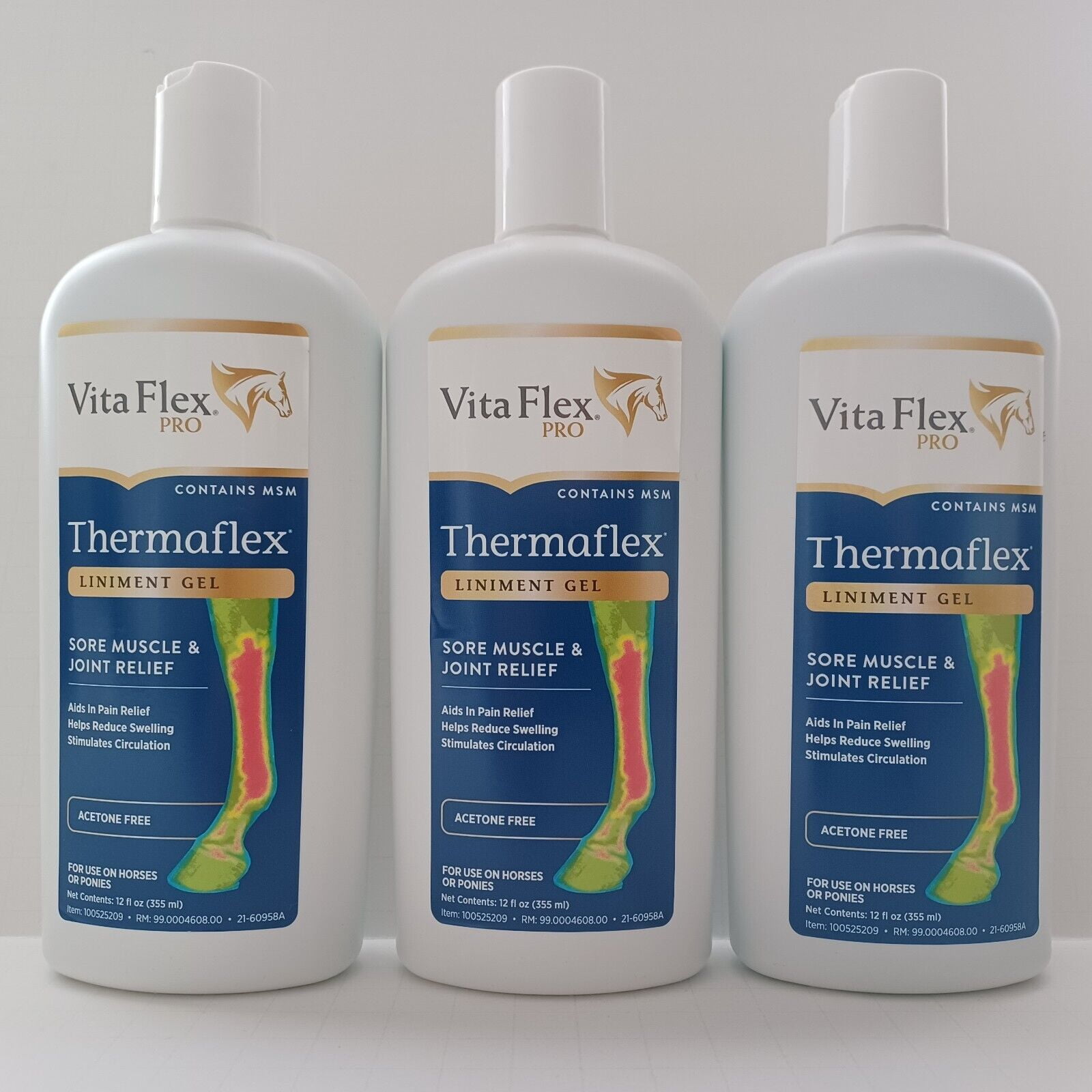 Thermaflex Liniment Gel for Sore Muscles Joint Relief in Horses , 3 X ...