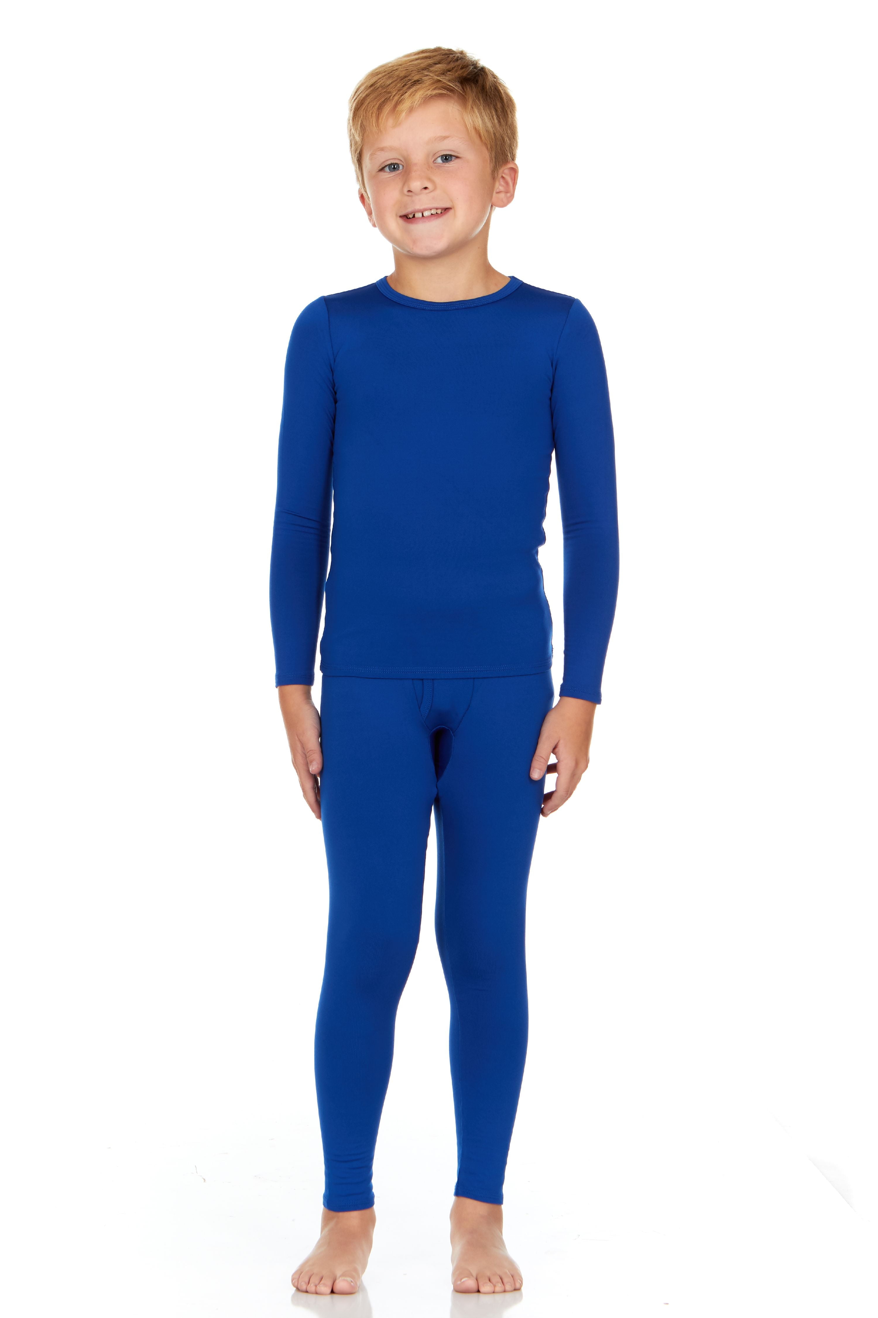 Thermajohn Thermal Underwear for Boys Long Johns Set Kids (Royal Blue ...