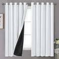 Thermal 100% Blackout Curtains 63 Inch Length for Bedroom, Double Layer ...