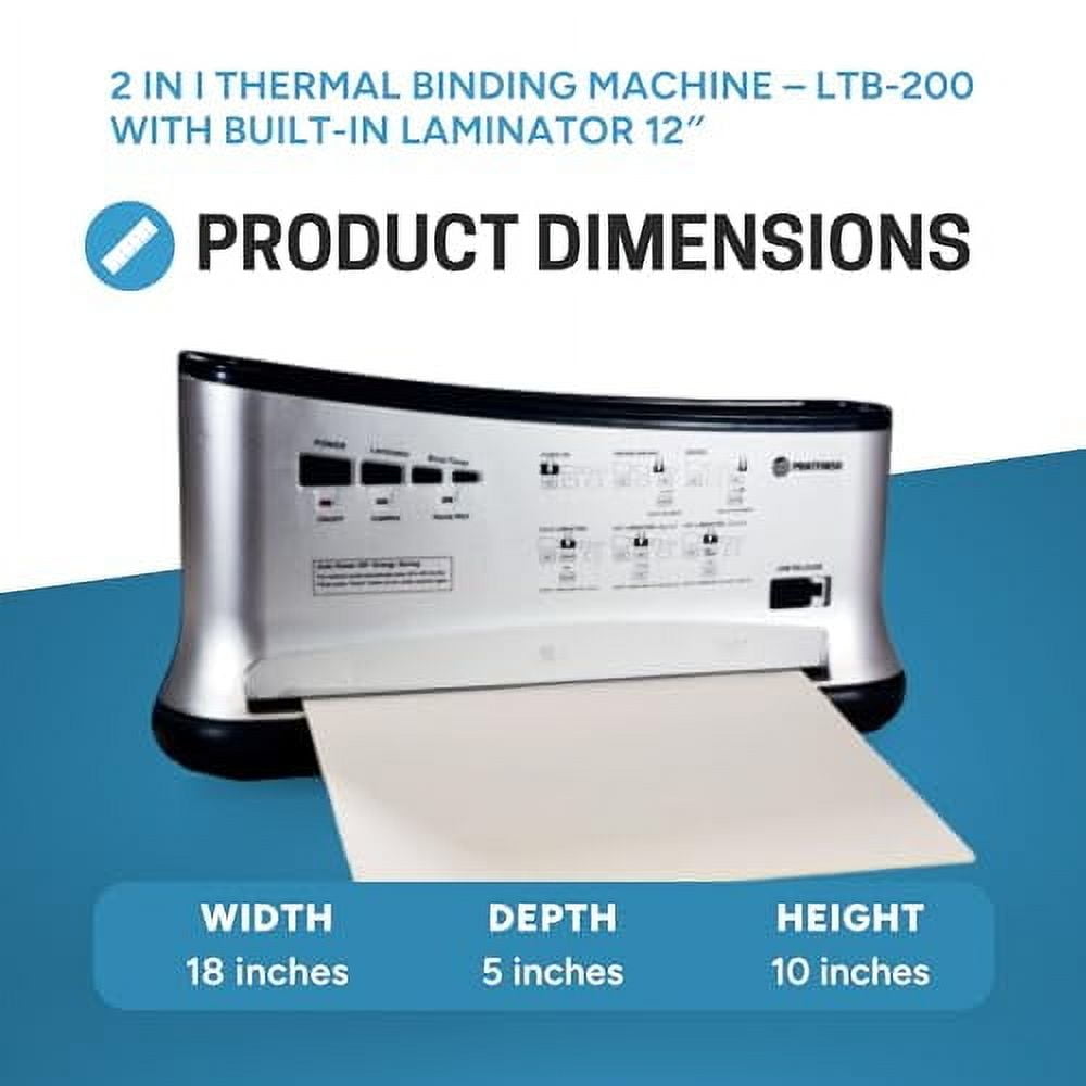 Thermal Binding Machine with Built-in Laminator 12″ – LTB-200(Letter ...