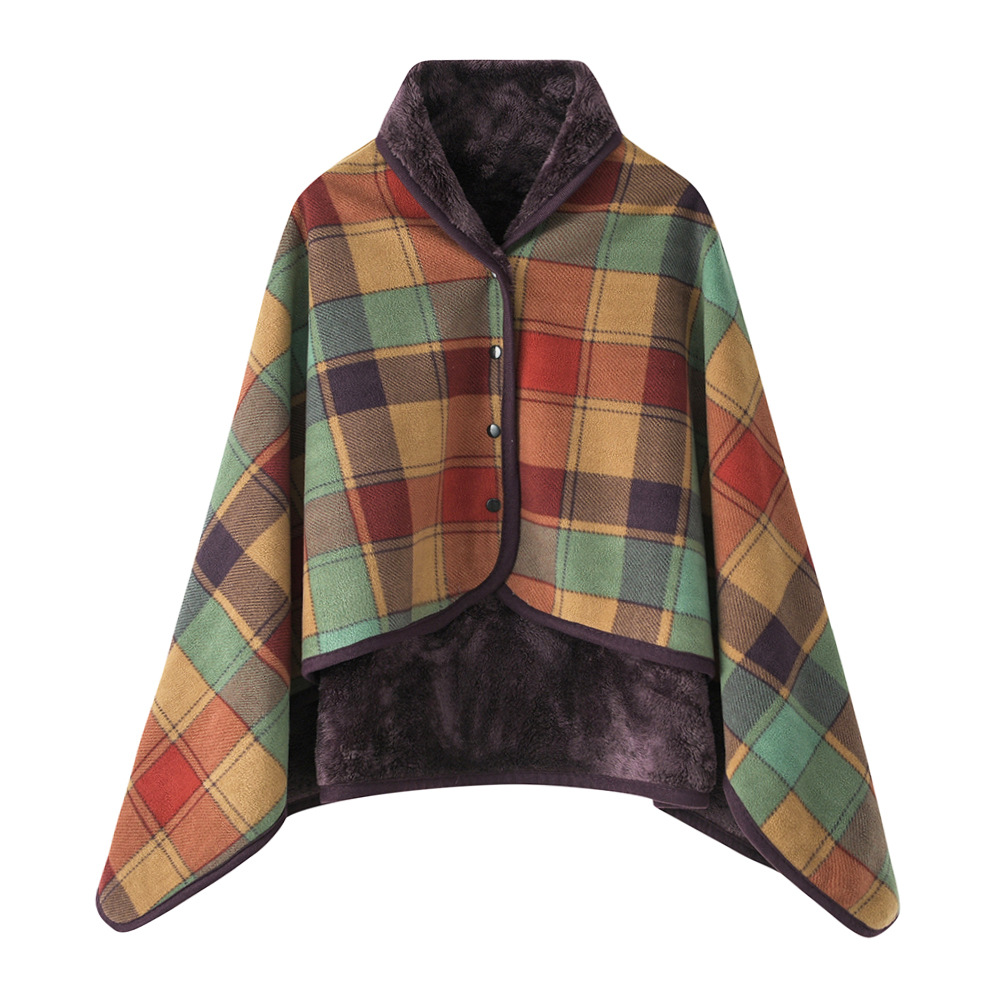 Thermal Blanket, Cozy Wheelchair Shawl with Buttons Doublelayer Extra ...