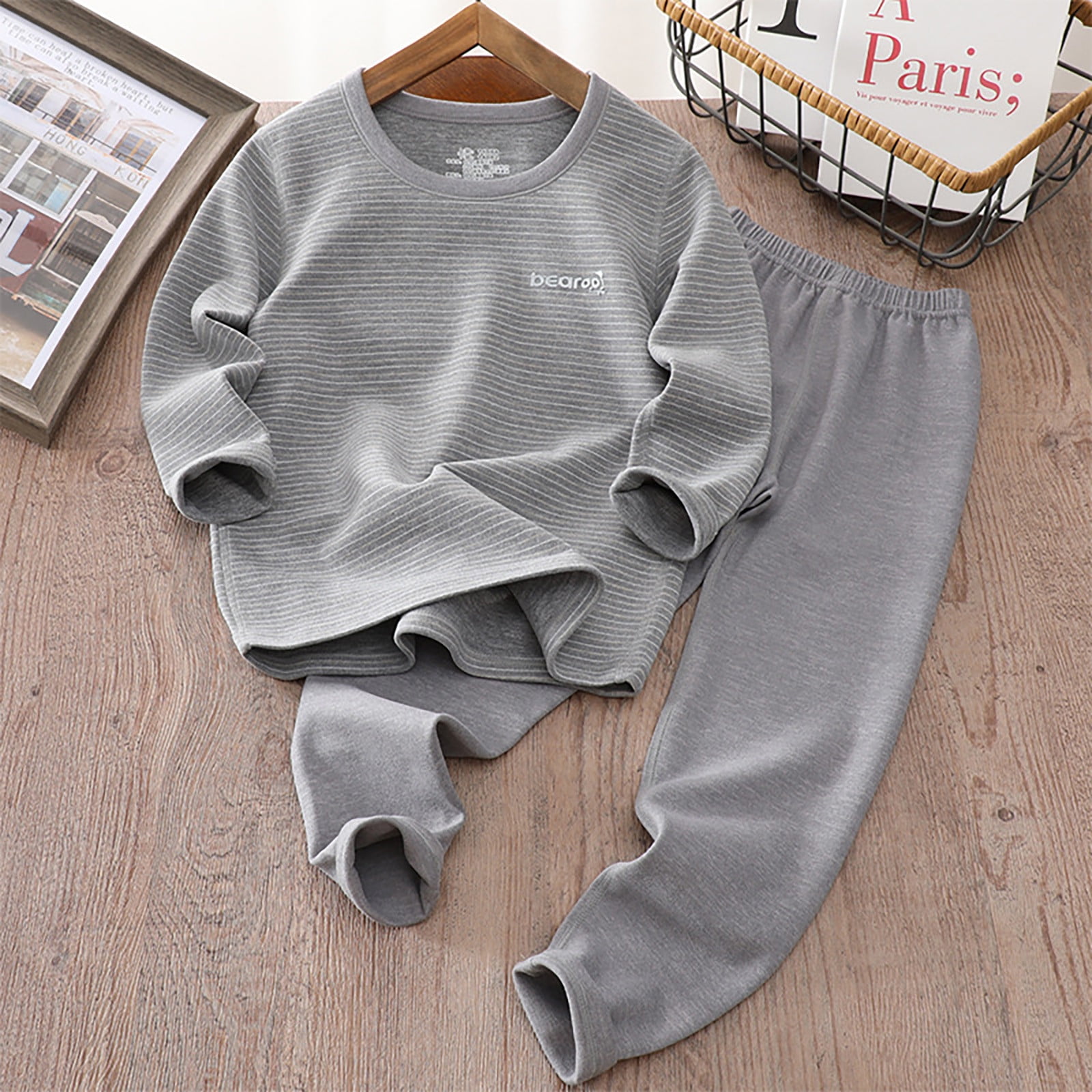 Thermal Boys Outfits Set Soft Wool Silk Comfortable Long Pajamas Ideal ...