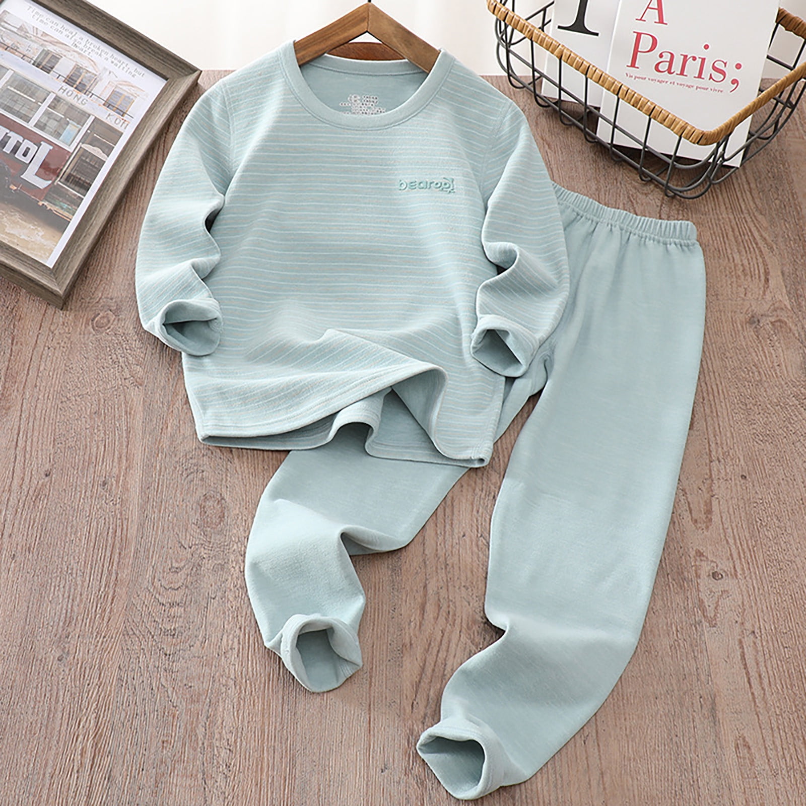 Thermal Boys Outfits Set Soft Wool Silk Comfortable Long Pajamas Ideal ...